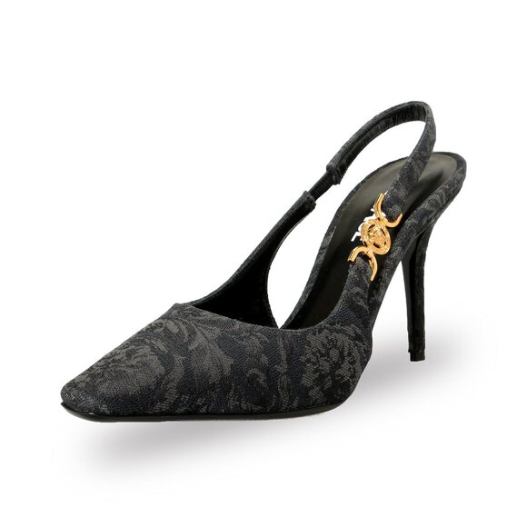 Versace | Shoes | Versace Womens Jacquard Barocco High Heel Sling Back ...